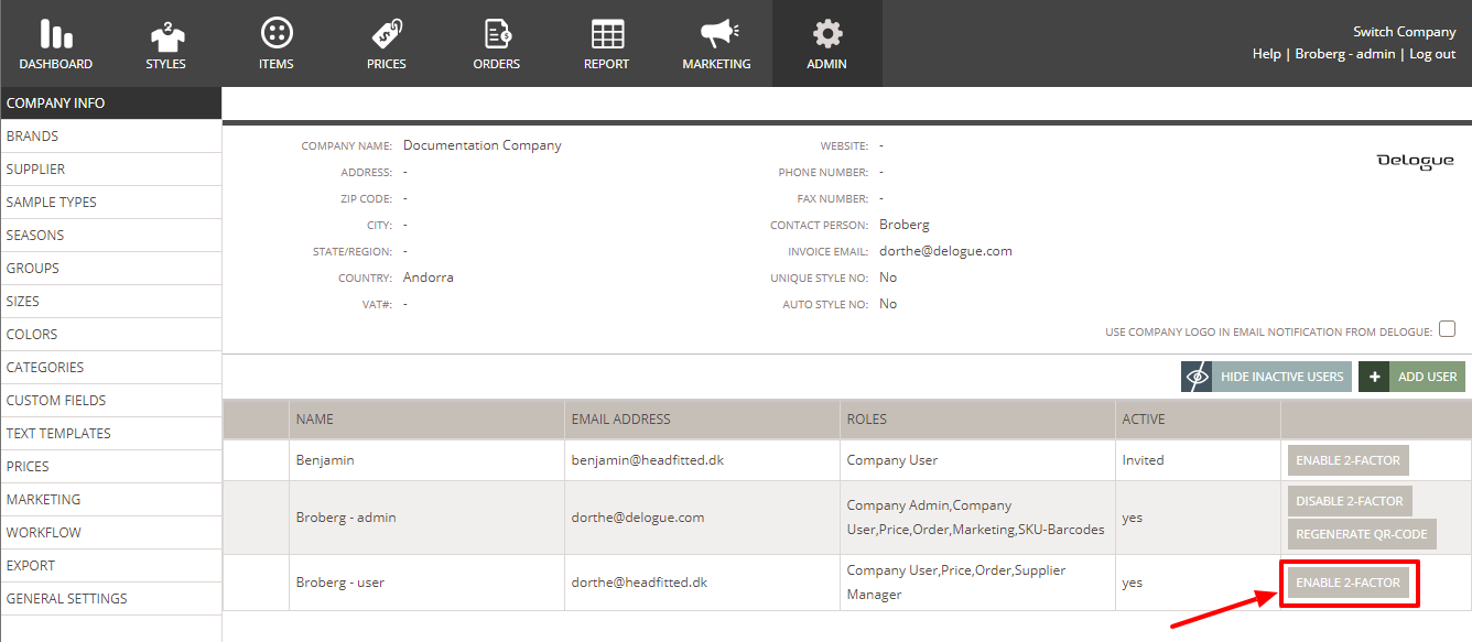 Two-Factor Authentication - Admin Setup